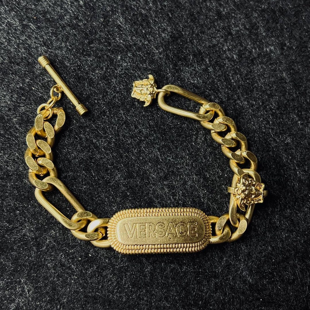 Versace Gold Rope Chain Medusa Fashion Bracelet - Etsy