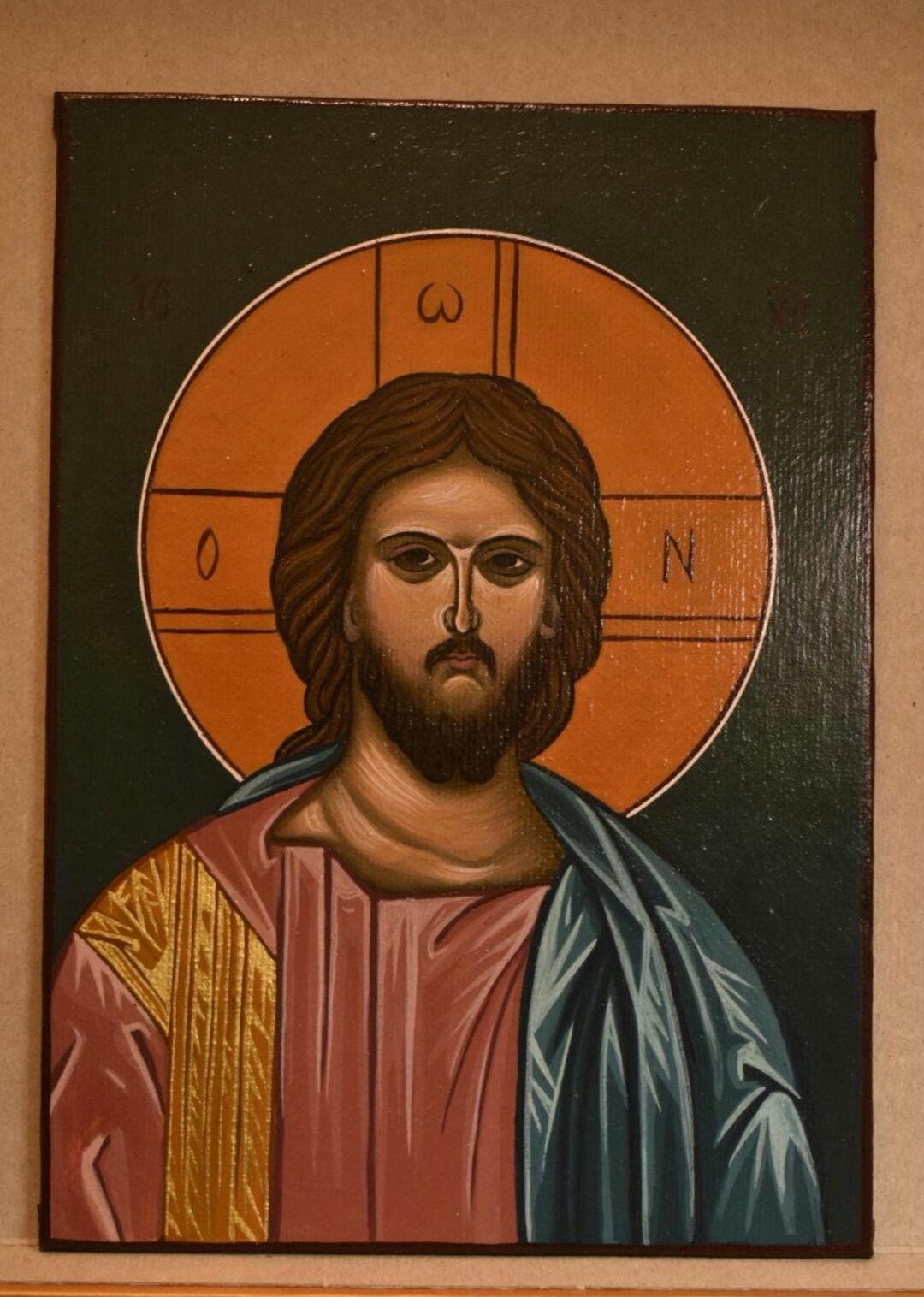 Hand Painted Icon of Jesus Christ - Etsy