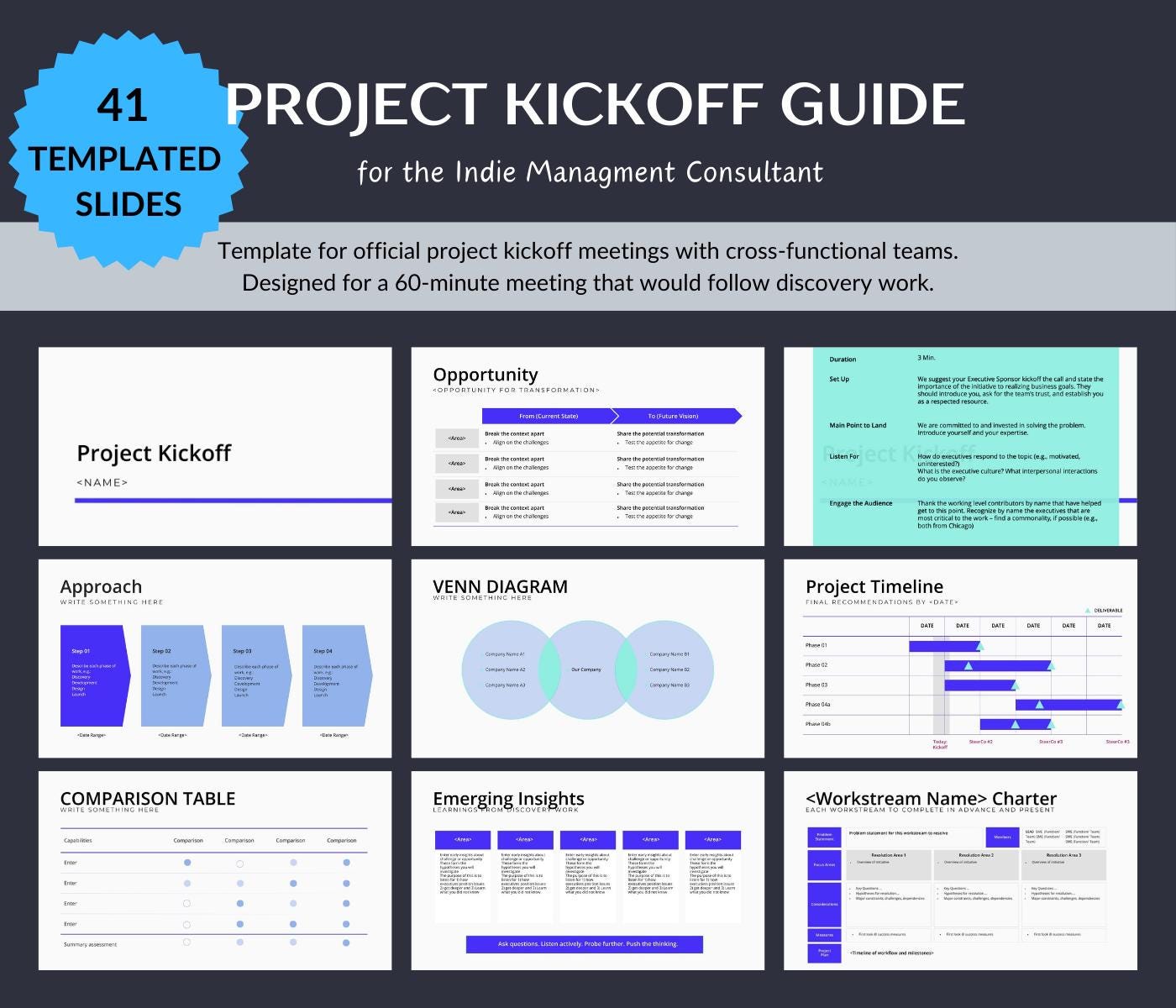 Project Kickoff Deck Template | Management Consultant Kickoff Deck ...