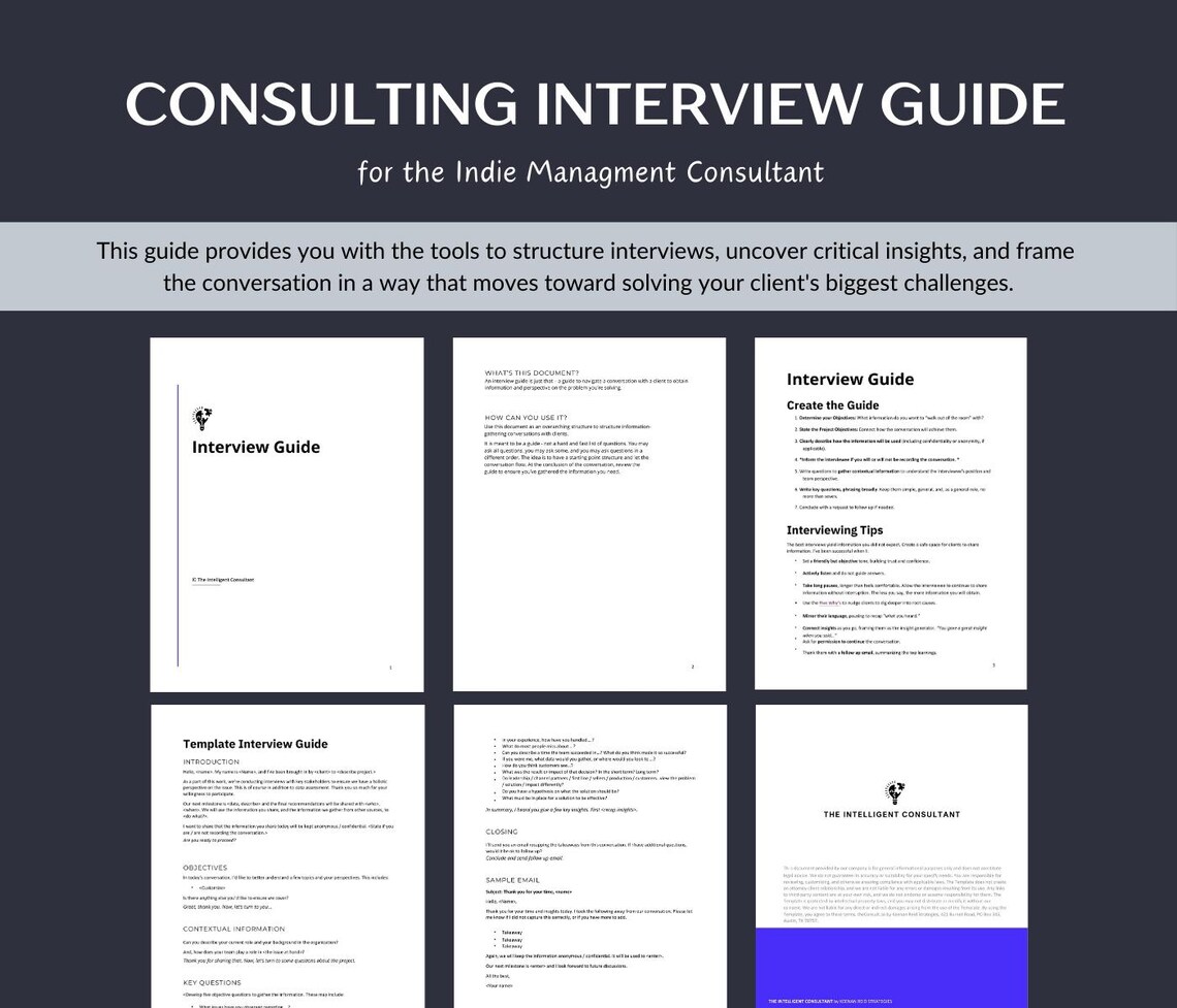 Interview Guide Template for Consultants | Interviewing Tips | Key ...