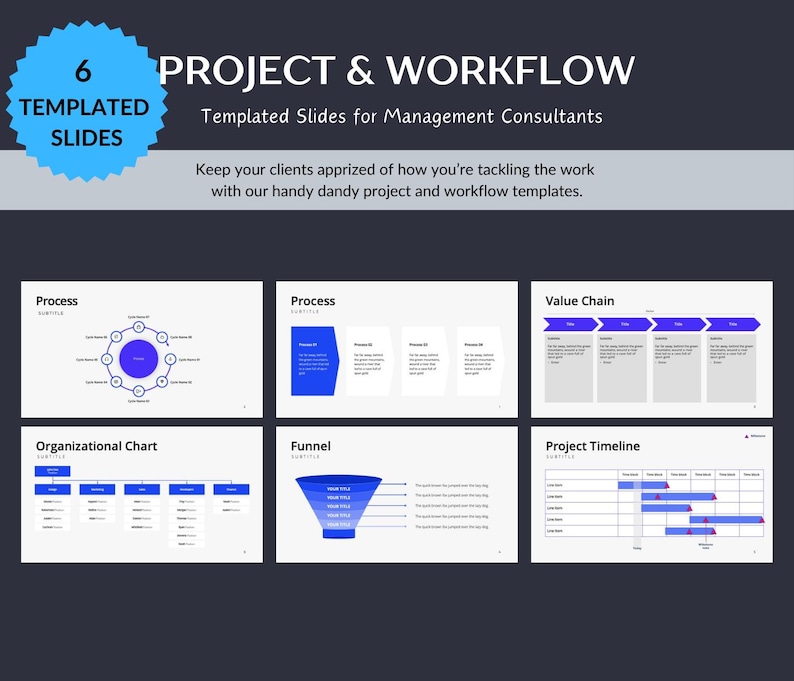Powerpoint Template for Consultants | Projects & Workflows | Executive Workflow Presentation ...