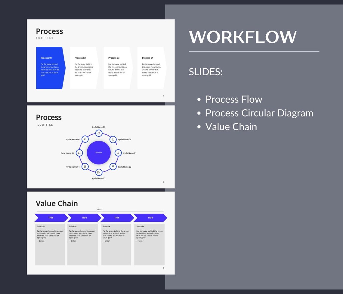Powerpoint Template for Consultants | Projects & Workflows | Executive Workflow Presentation ...