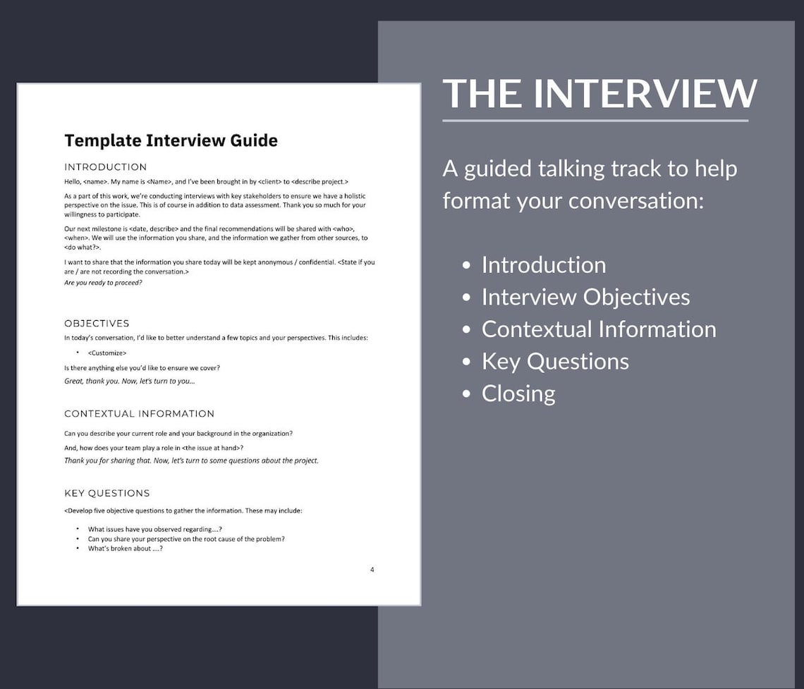 Interview Guide Template for Consultants | Interviewing Tips | Key ...