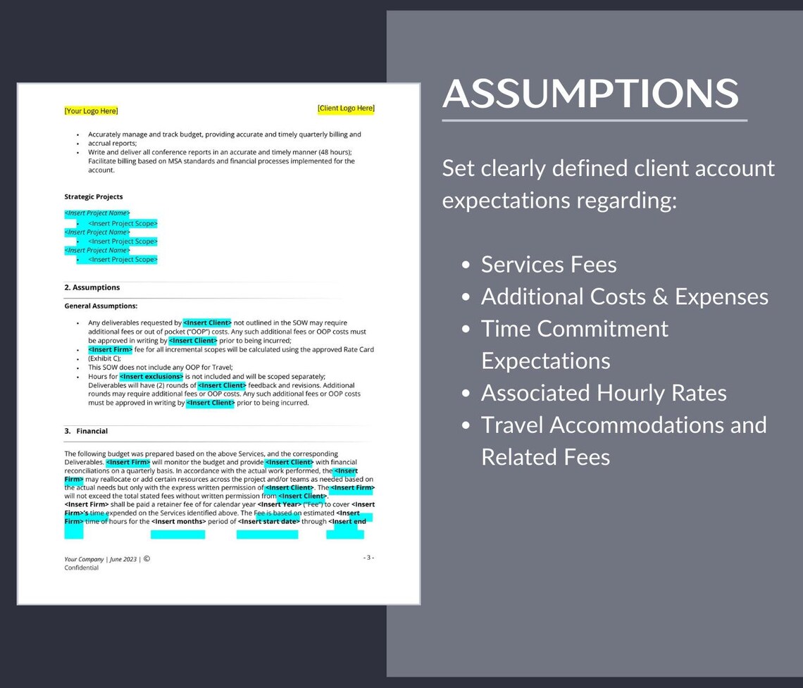 Statement of Work Template for Management Consultants | Scope of Work ...