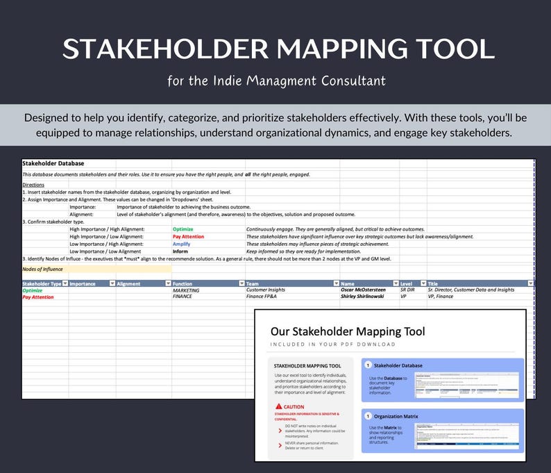 Consultant Stakeholder Mapping Guide and Template | Stakeholder ...