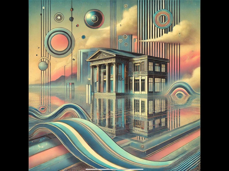 Retro-futuristic Floating House in Dreamlike Sky – Surreal Wall Art - Etsy