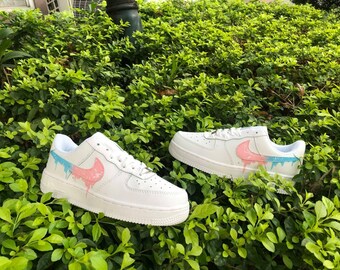 Stitch Swoosh Air Force 1, Custom Swoosh AF1 Sneakers, Hand Painted ...