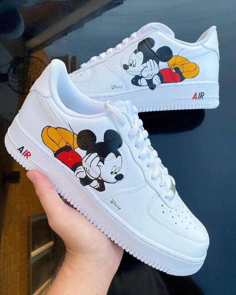 Mickey Mouse Air Force 1, Custom Disney Mickey AF1 Sneakers, Hand ...