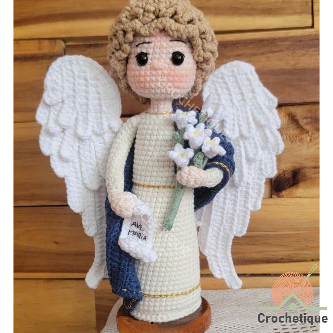 Crochet Archangel Gabriel Doll Custom Name Soft Plush Catholic Gift ...