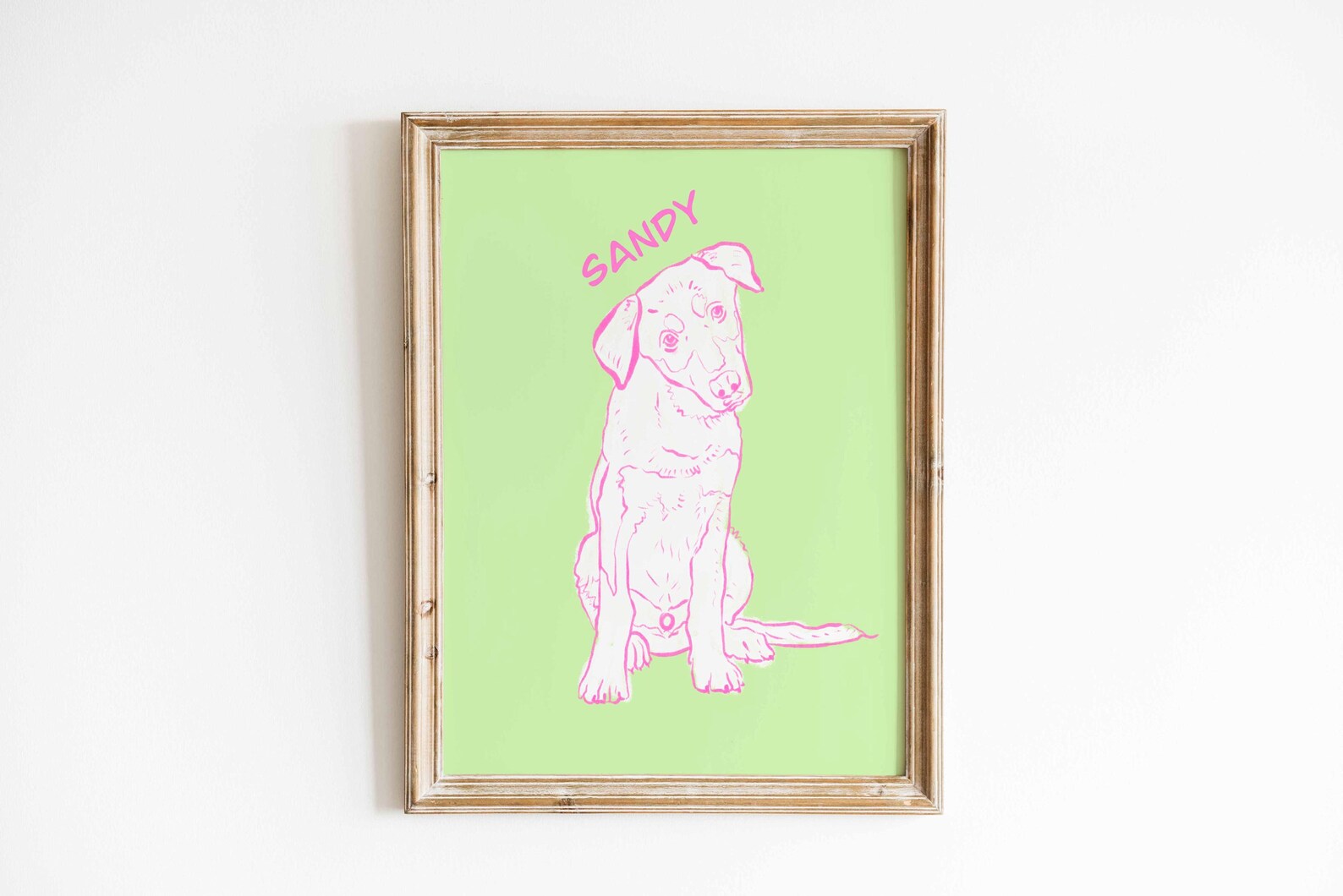 Minimalist Custom Pet Portrait: Hand-drawn Colorful Dog Art (digital ...