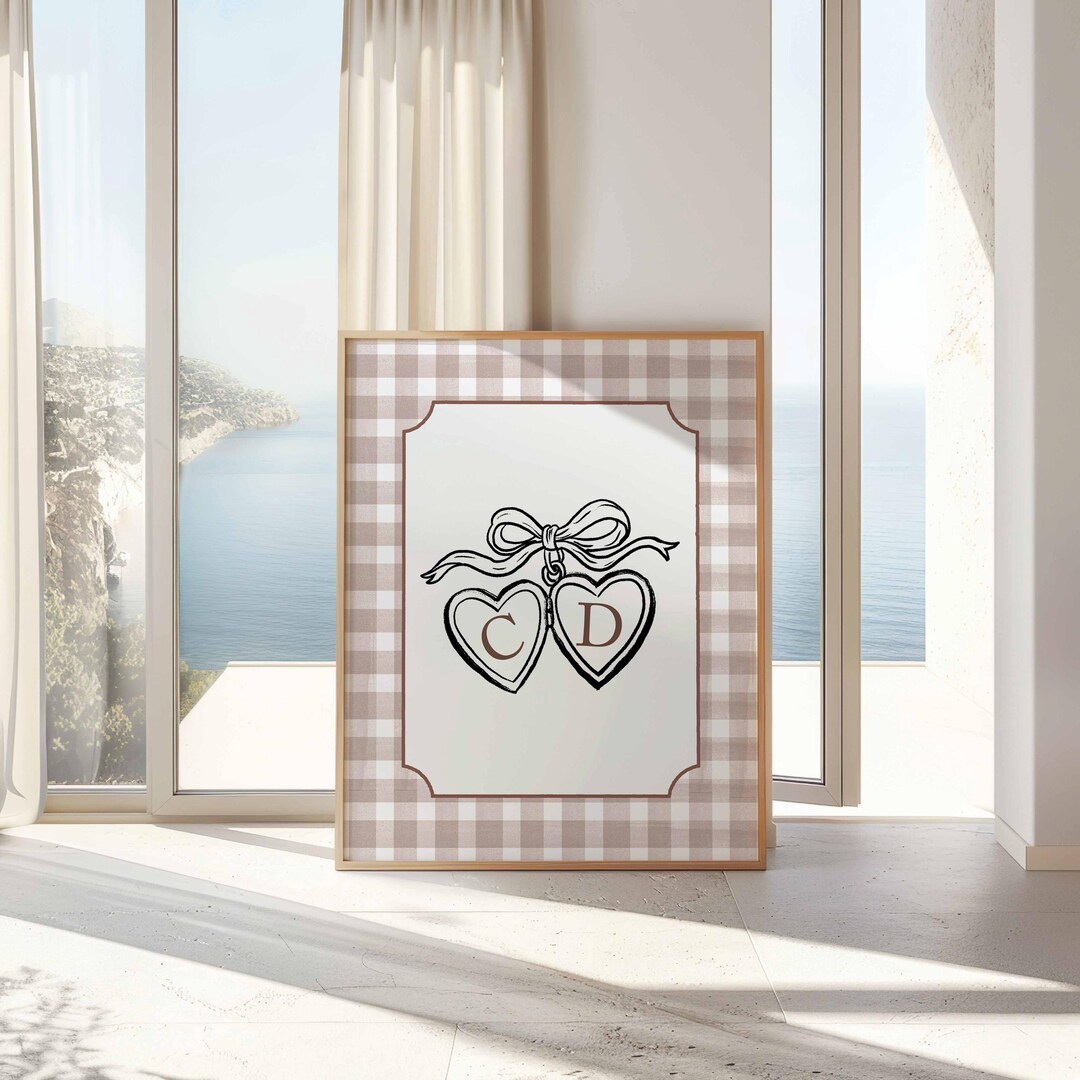 Custom Couple Heart Locket Print: Personalized Names Art (digital ...