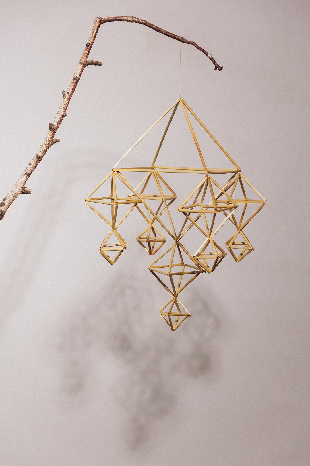 Pavuk “revival” Handcrafted Straw Mobile Decoration, Himmeli, DIY - Etsy