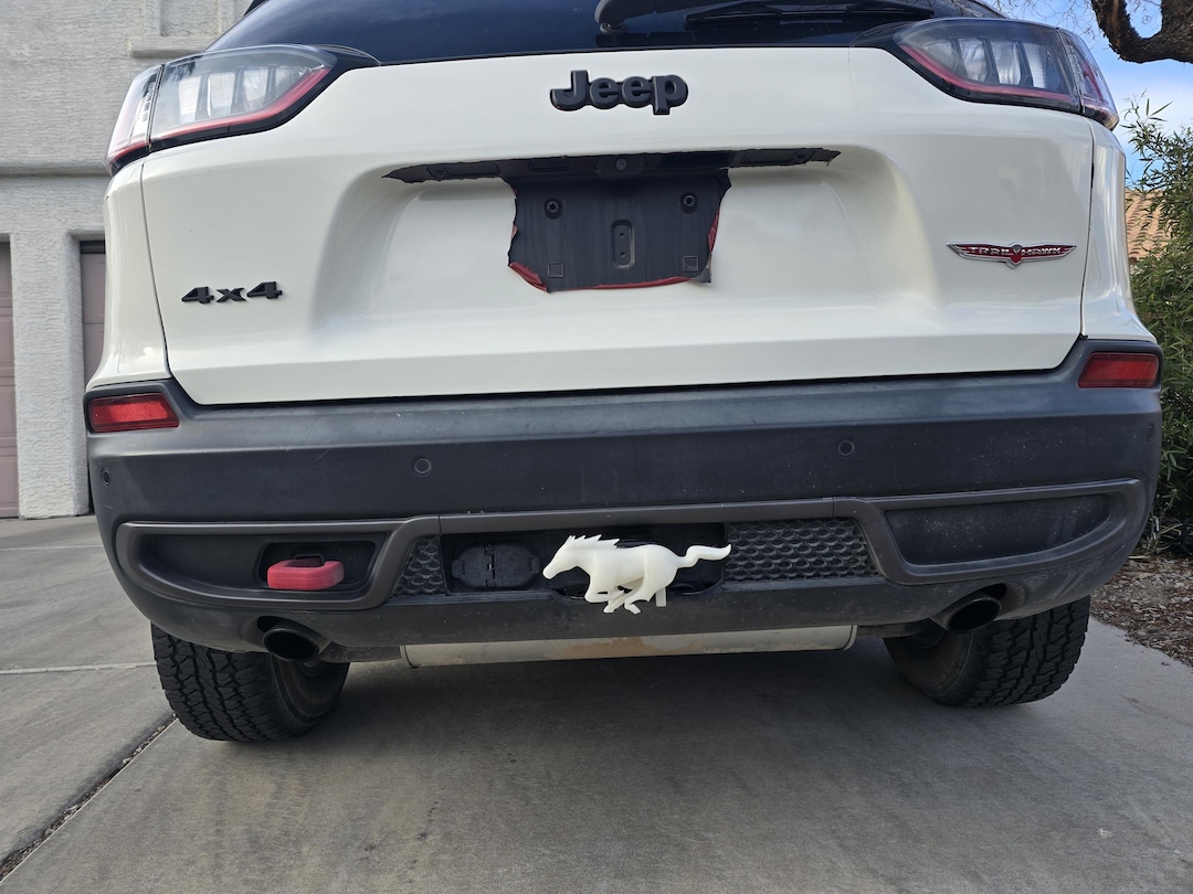 Glow in the Dark Hitch Cover - White Ford Racing Pony - Glows Blue! - Etsy