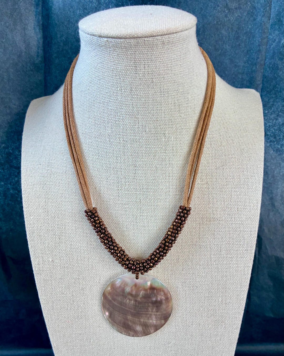 Lia Sophia Harvest Moon Abalone Mother of Pearl Multistrand Pendant ...