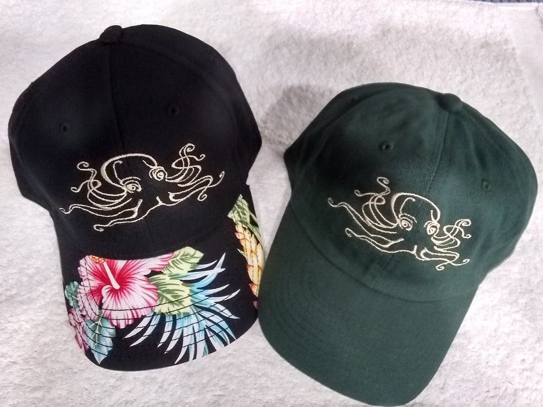 Embroidered Octopus Cap - Etsy