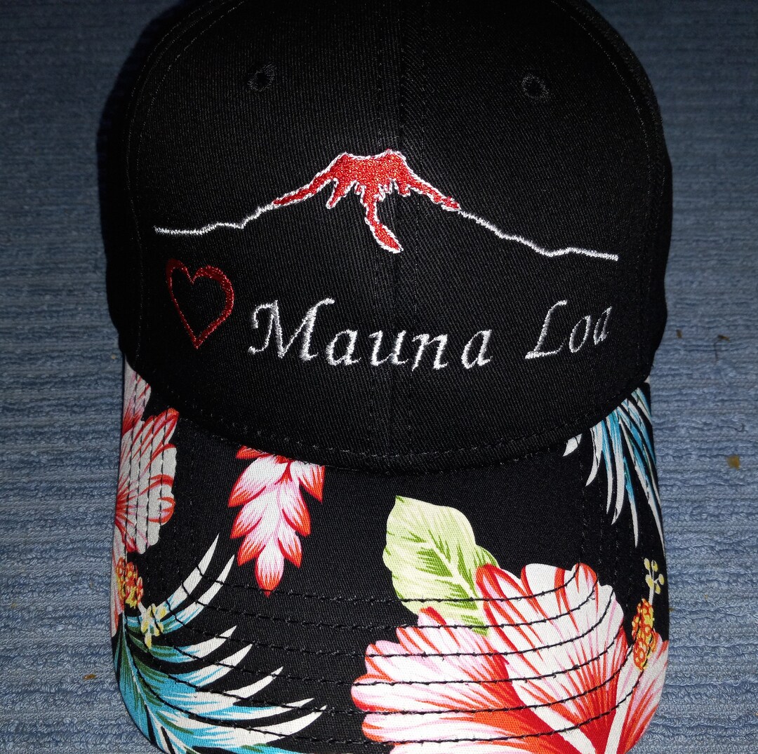 Mauna Loa Volcano Embroidered Ball Caps by Hoppers Art Mauna Loa, Mauna ...