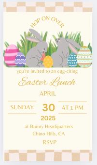 Easter, Easter Lunch Invitation Template, Editable Easter Party Invite ...