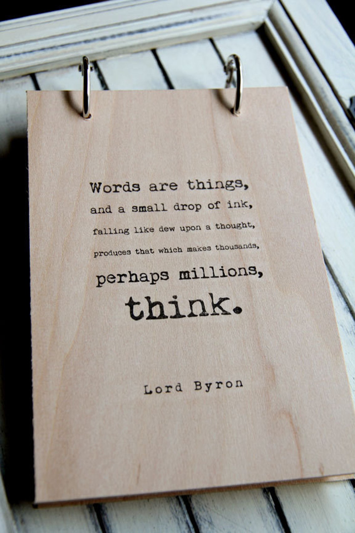 Wood Notepad Words Are Things and a Small Drop of Ink... - Etsy