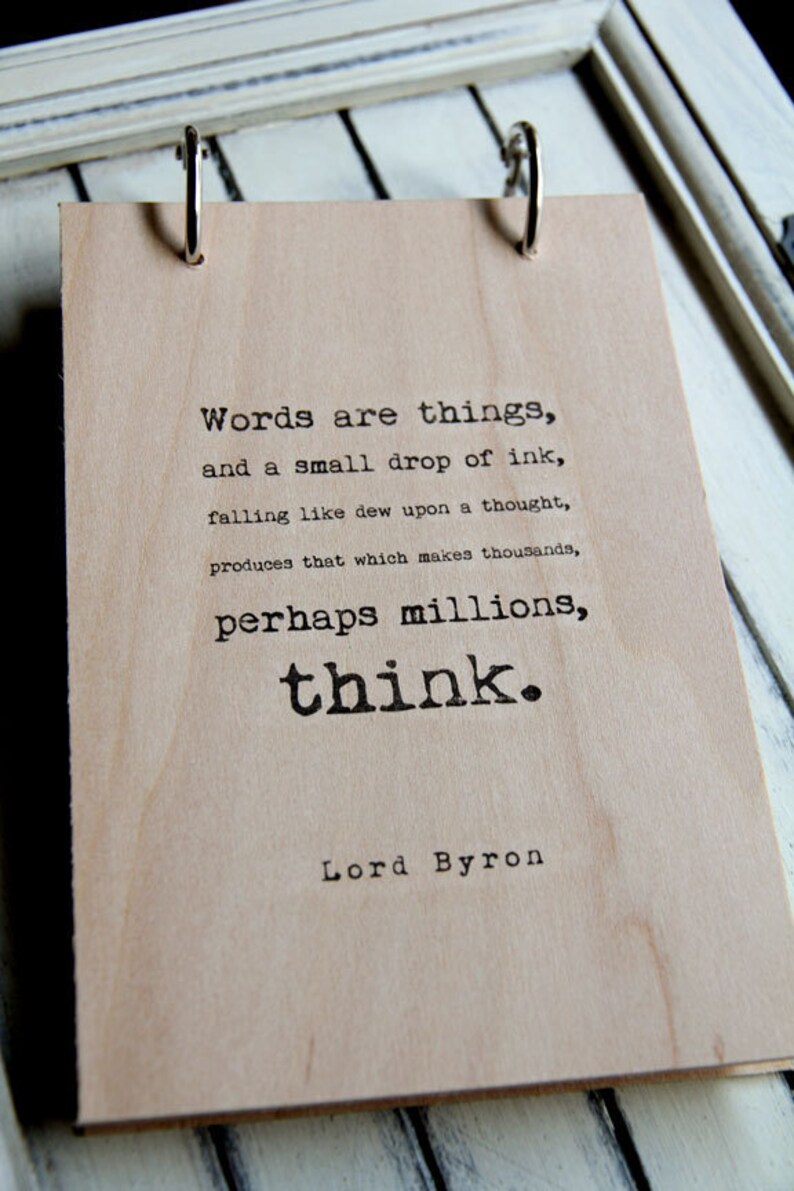Wood Notepad Words Are Things and a Small Drop of Ink... - Etsy