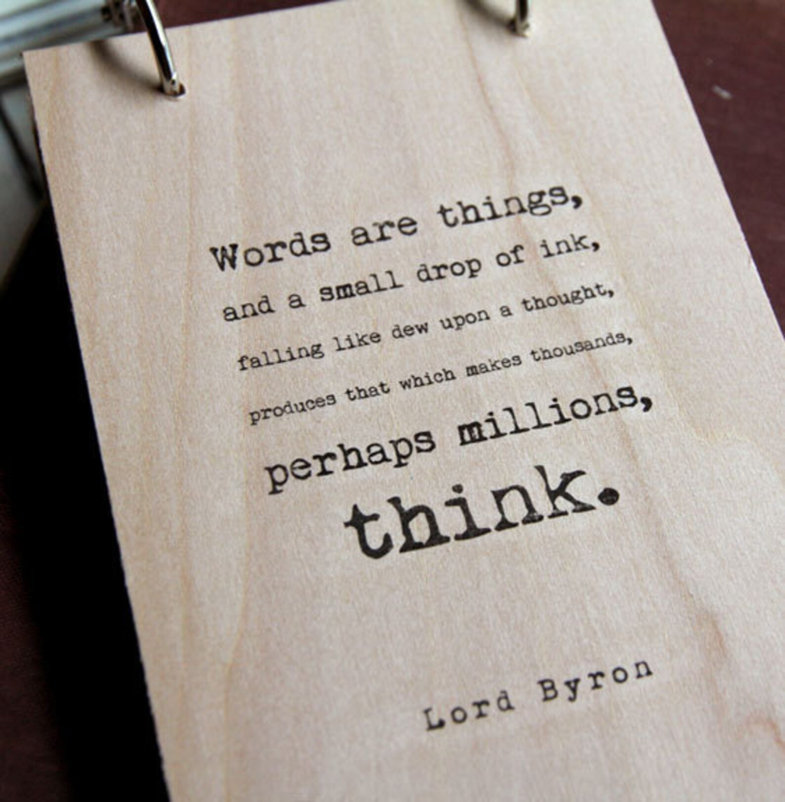 Wood Notepad Words Are Things and a Small Drop of Ink... - Etsy