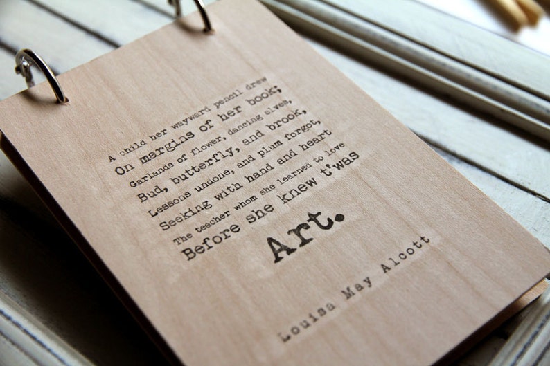 Wood Sketchbook / Notebook Art Quote - Etsy