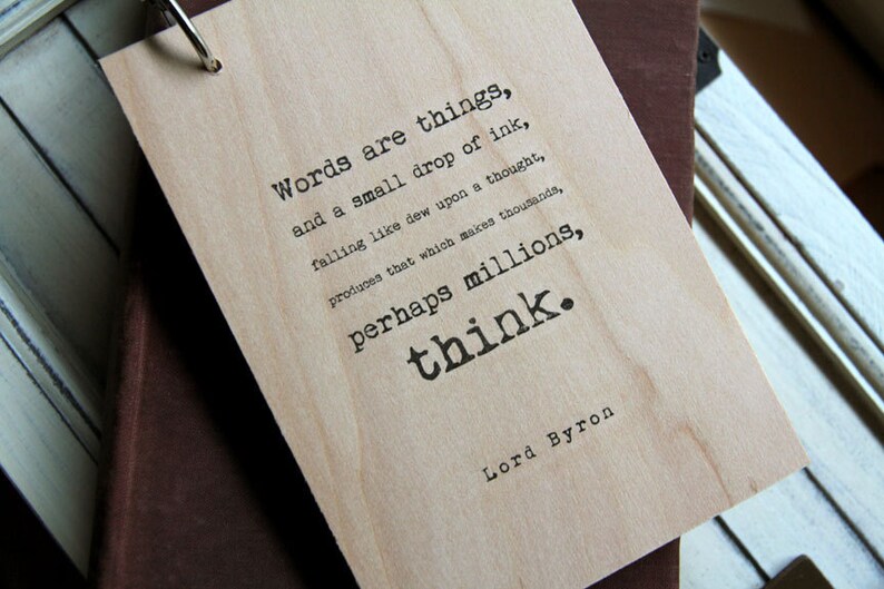 Wood Notepad Words Are Things and a Small Drop of Ink... - Etsy