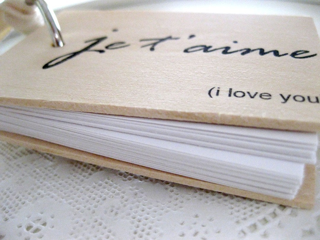 Je T'aime Notepad Mini Wood Notebook 3 X 2 Je T'aime I Love You - Etsy