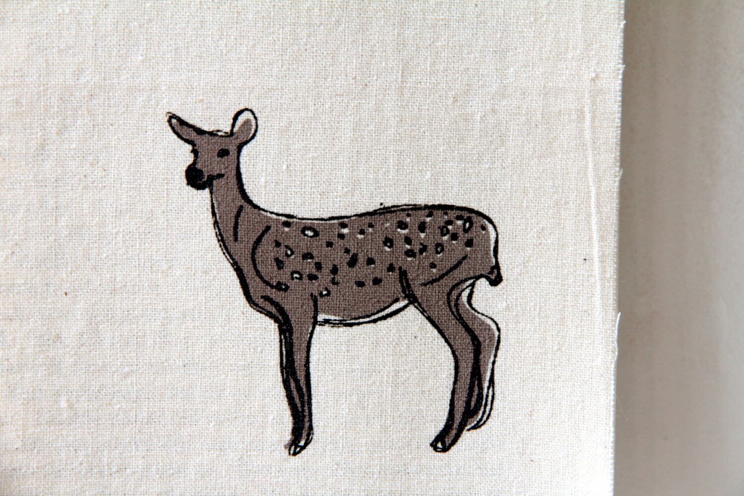 Screenprint / Linocut Print 5 X 7 Oh Deer Fabric Print Tan - Etsy