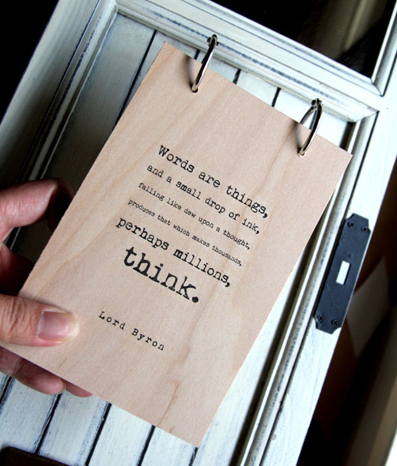 Wood Notepad Words Are Things and a Small Drop of Ink... - Etsy