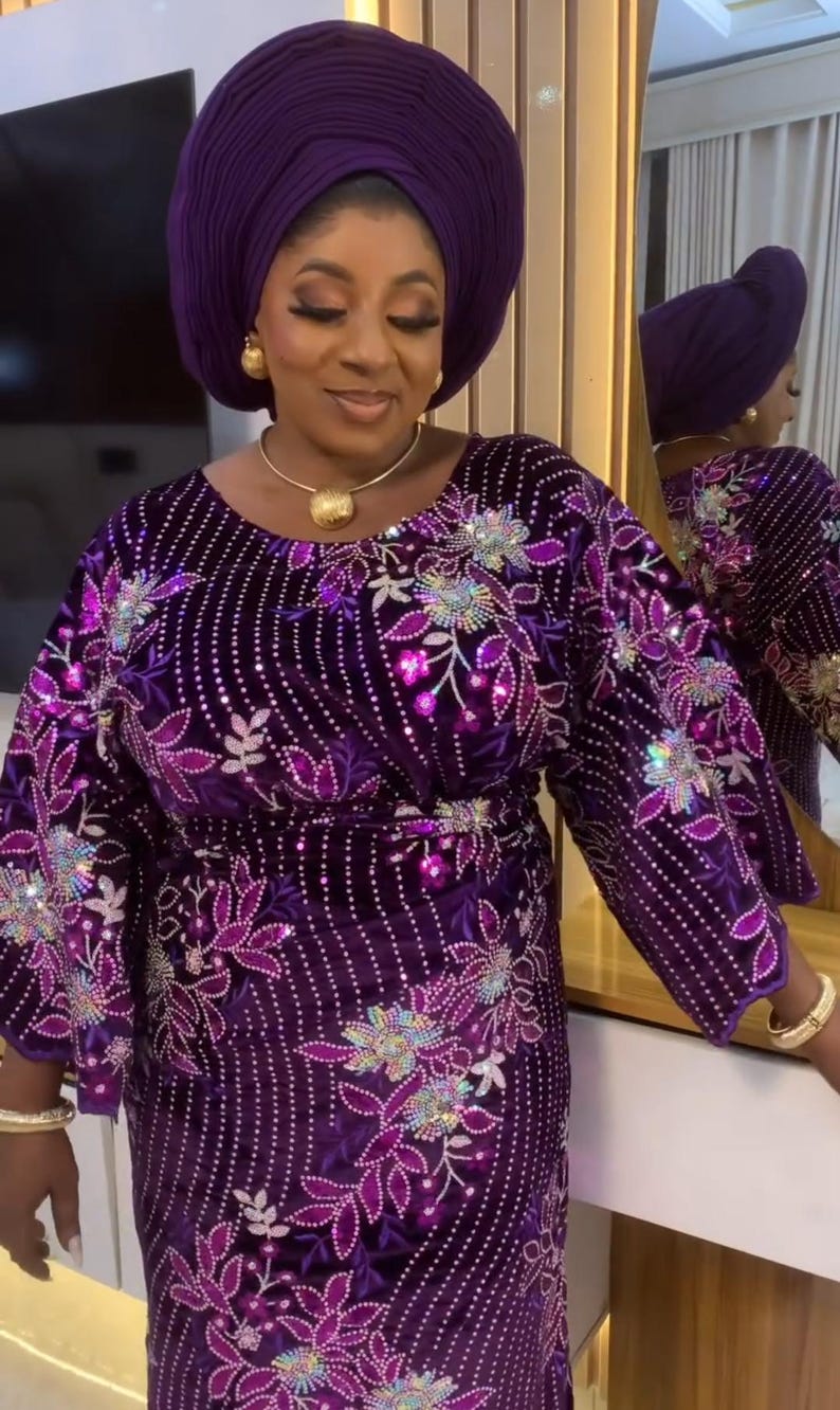 Aso Ebi Wedding Guest, Exquisite Complete Iro & Buba Set, Nigerian ...