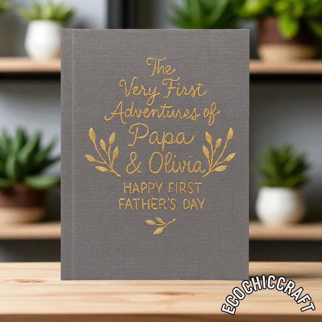 Father’s Day Embroidered Notebook, Stitched Dad Journal, Personalized ...