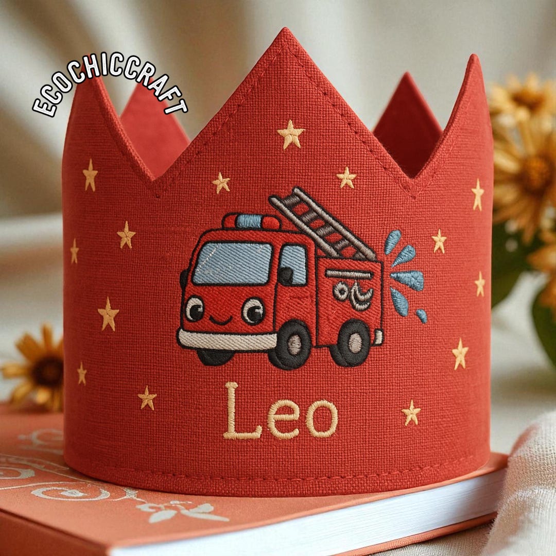 Embroidered Firefighter Crown, Police Car Birthday Crown, Airplane ...