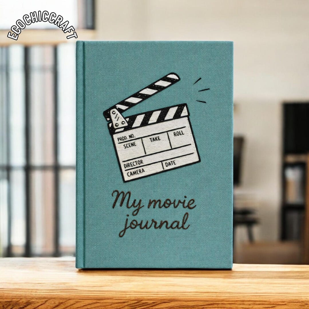 Embroidered Movie Logbook, Personalized Film Journal, Custom Name ...