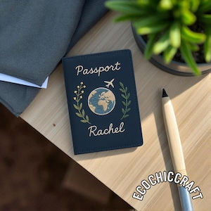 Custom Embroidered Passport Cover With Name - Hand-stitched Wildflowers ...