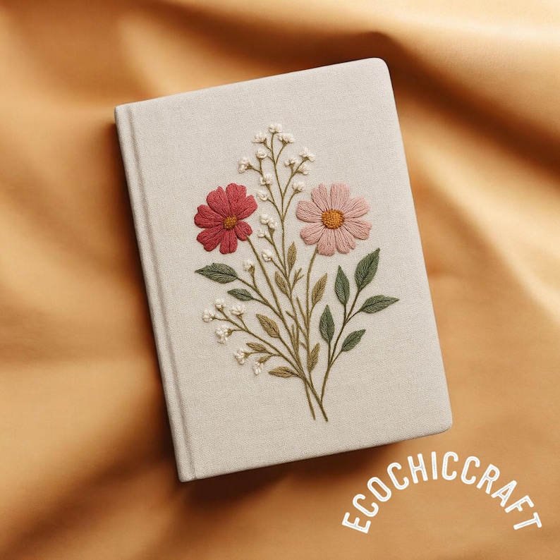Personalized Daisy Journal A5 – Hand Embroidered Notebook – Floral ...