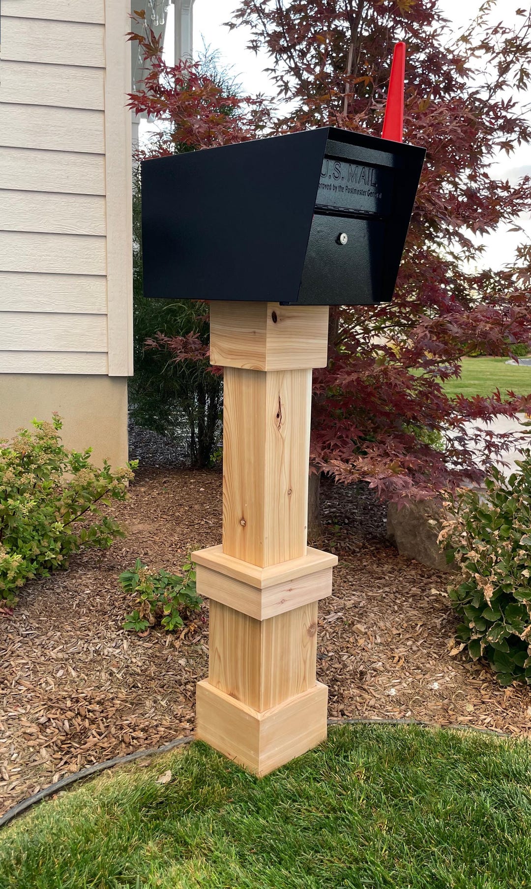 Cedar Mailbox Post, Custom Mailbox, Custom Cedar Post, Craftsman ...