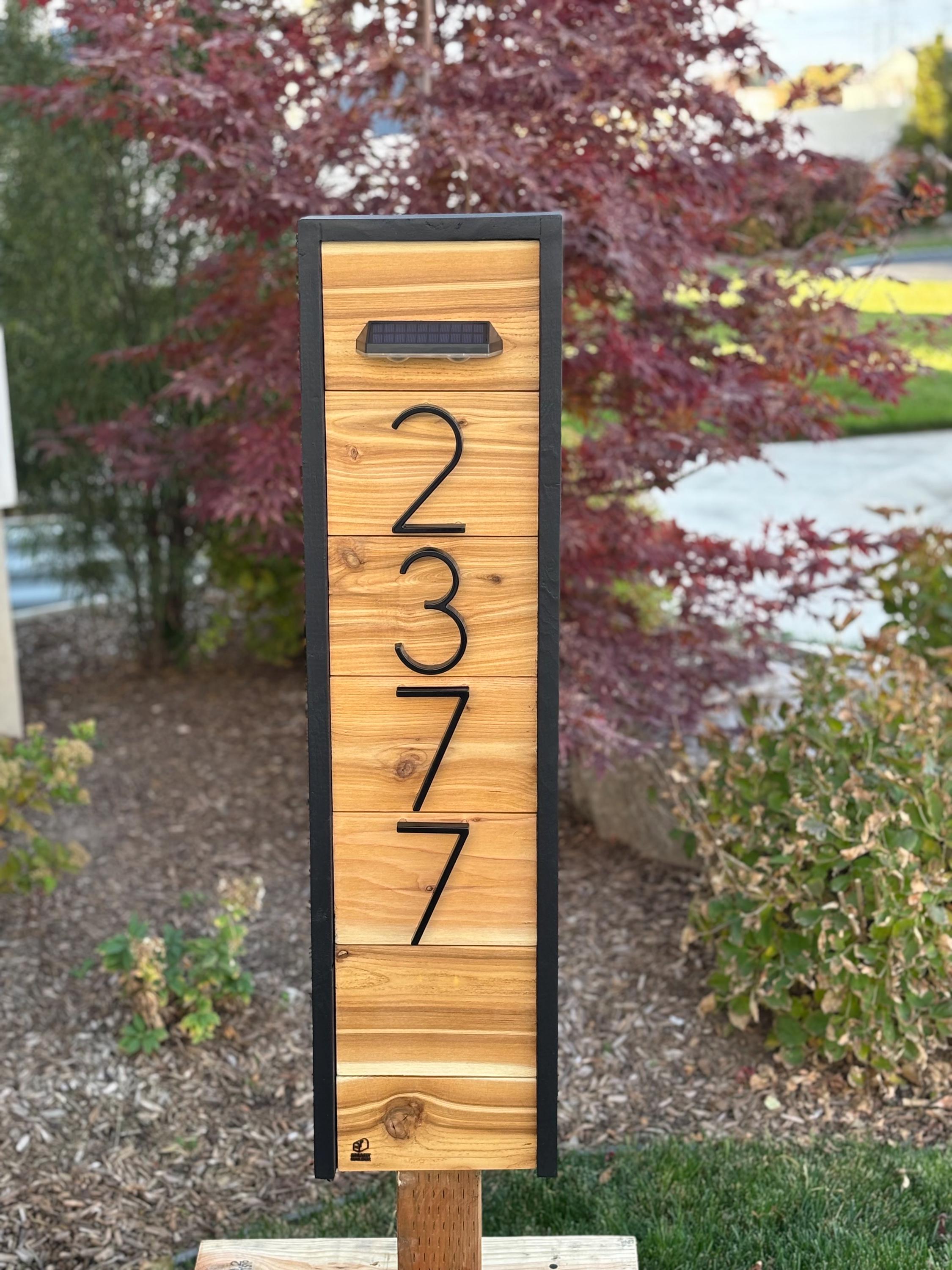 Address Sign Post, Address Post, Cedar Address Post, Midcentury Modern ...