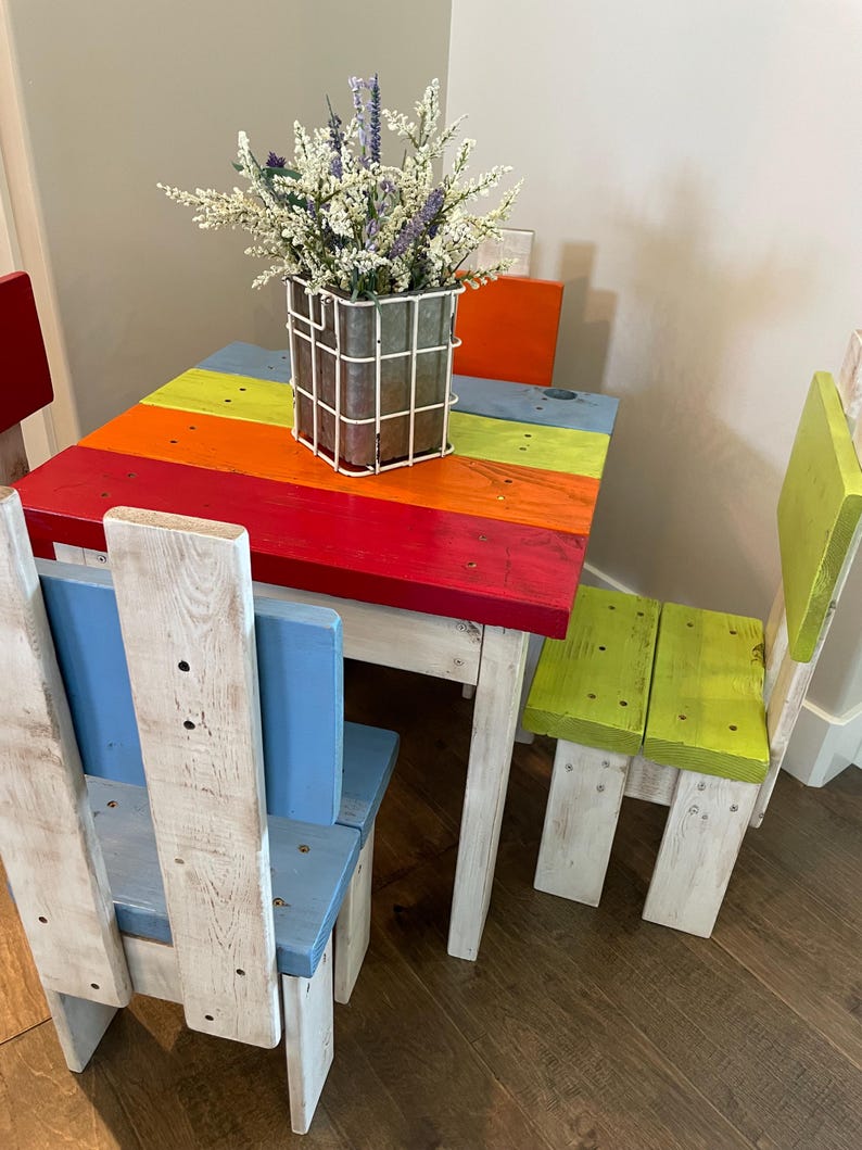 Kids Table, Custom Wood Table, Playroom Table, Kids Table and Chairs ...