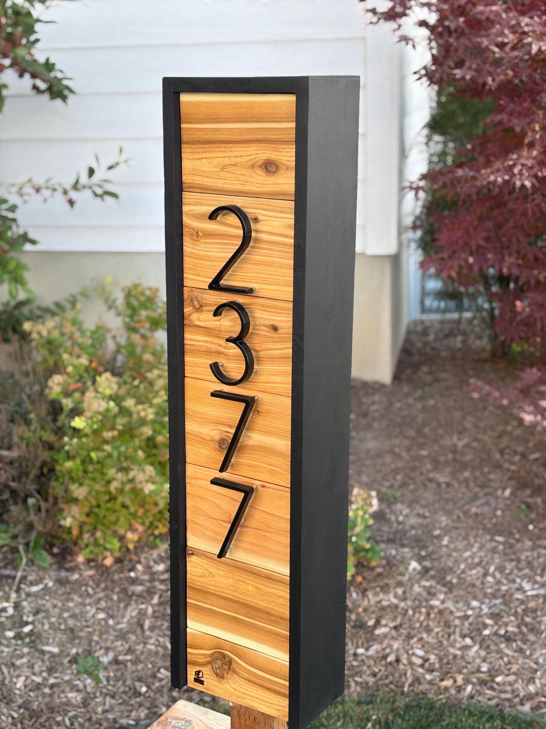 Cedar Address Sign Post: Mid-century Modern Home Address - Etsy
