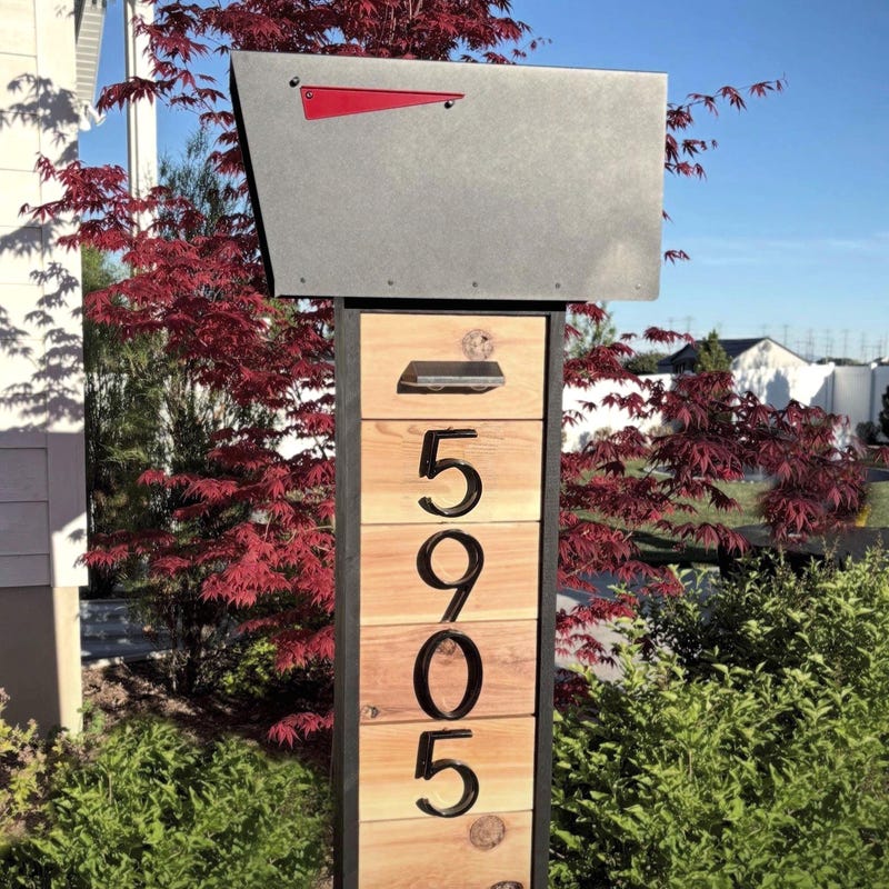 Modern Mailbox With Post - Etsy