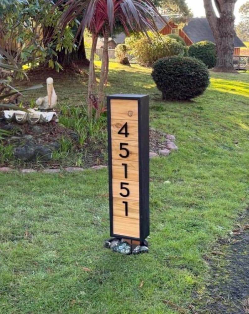 Handmade Cedar Address Sign Post - Craftsman Built - Custom Curb Appeal ...
