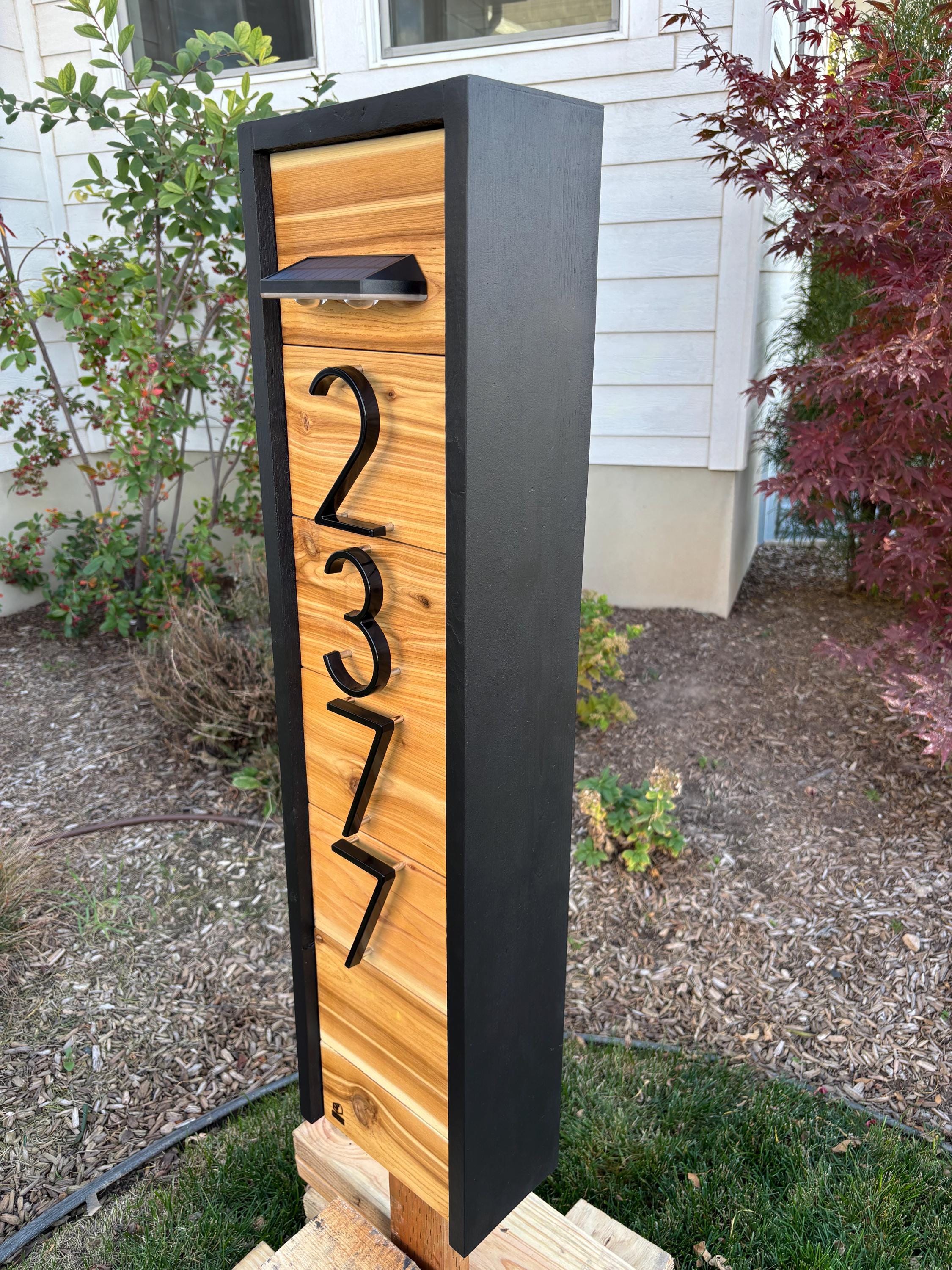 Cedar Address Sign Post: Mid-century Modern Home Address - Etsy
