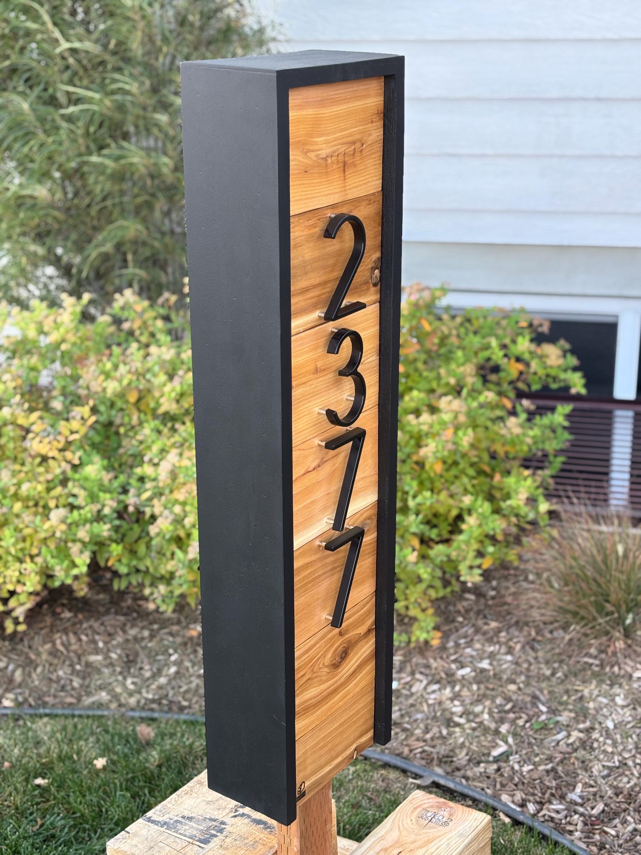 Cedar Address Sign Post: Mid-century Modern Home Address - Etsy