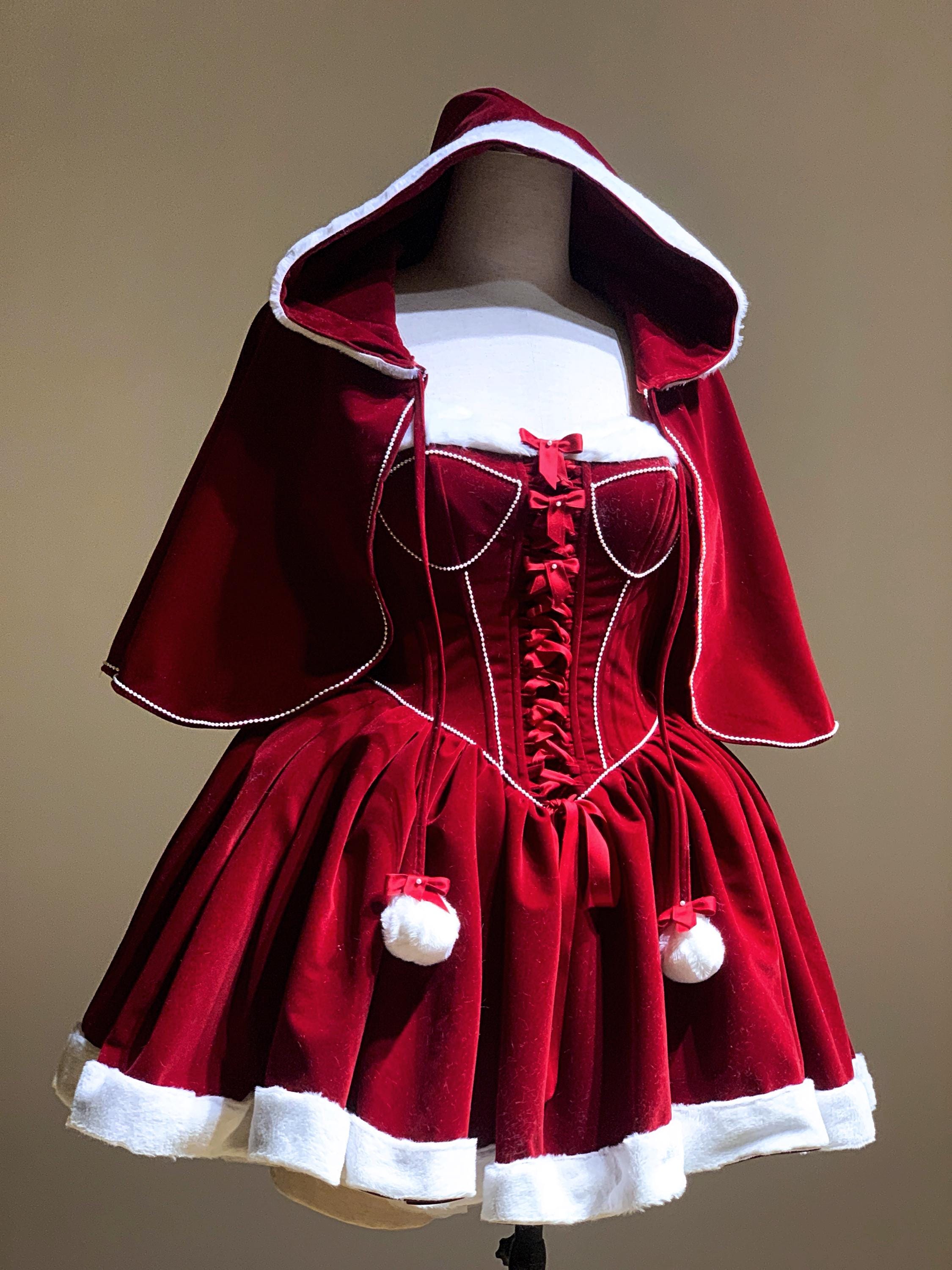 Fairy Dress / Doll Mini Dress / Christmas Outfit / Hooded Capelet Dress ...