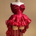 Red Organza Dress / Formal Dress / Red Valentine Dress / Corset Prom ...