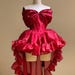 Red Organza Dress / Formal Dress / Red Valentine Dress / Corset Prom ...