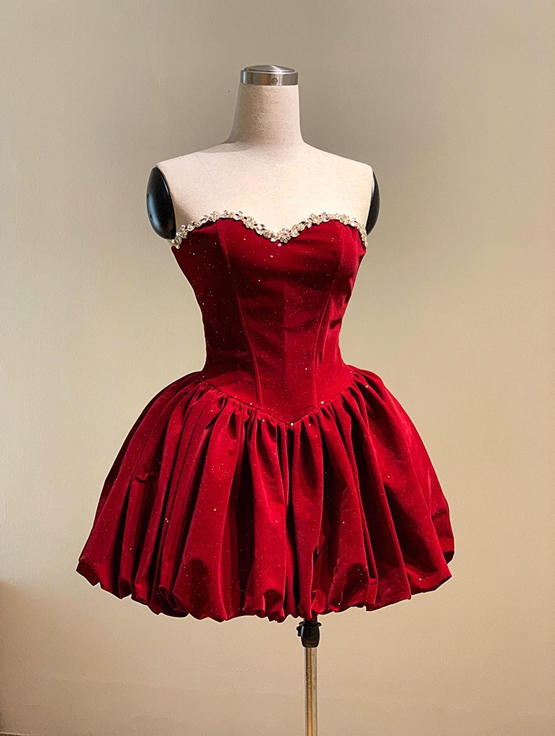 Red Velvet Minidress / Sparkling Minidress / Stars Dress / Velvet ...