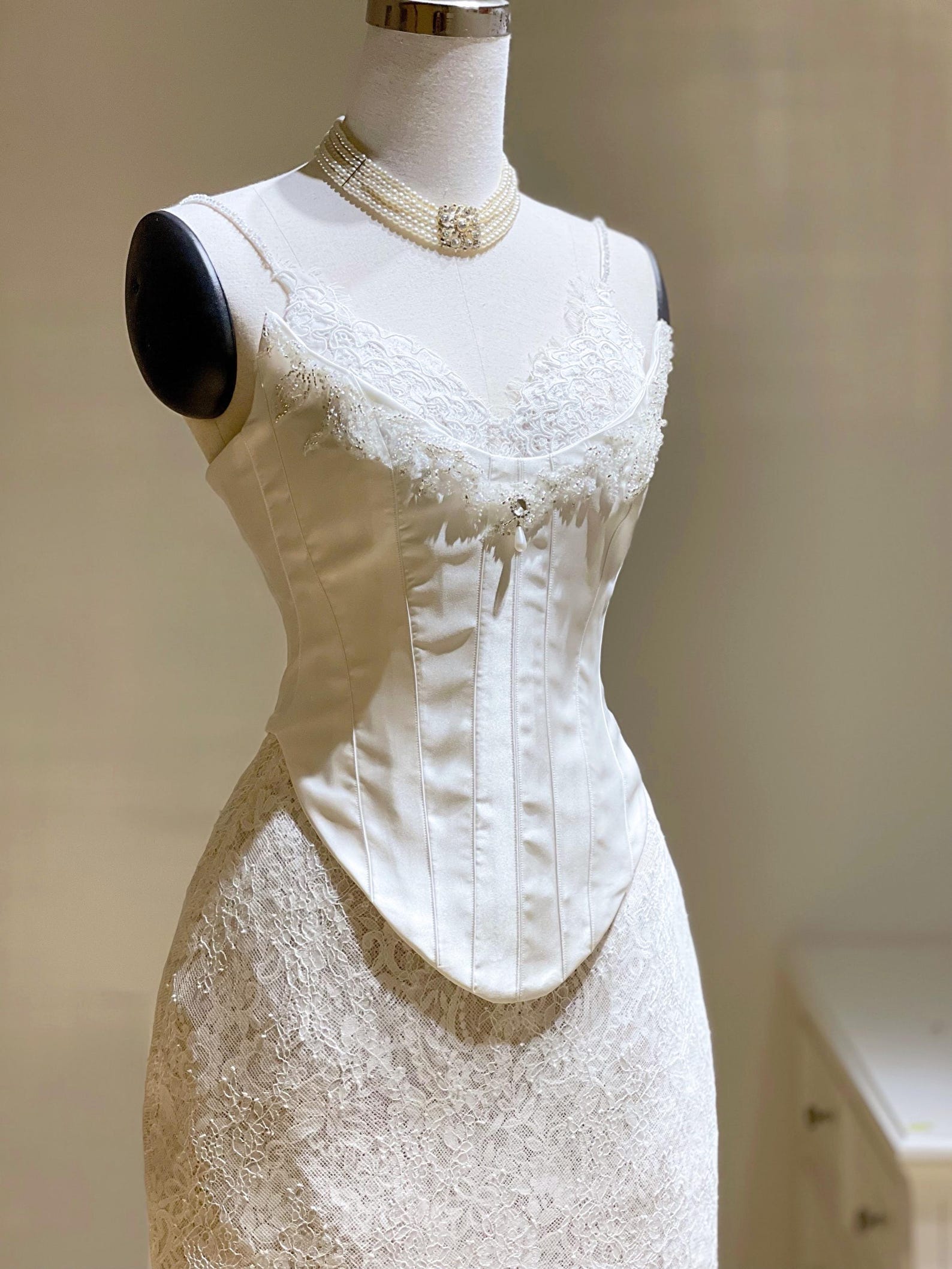 Corset Lace Wedding Dress / Two Piece Wedding Dress / Bridal Separates ...