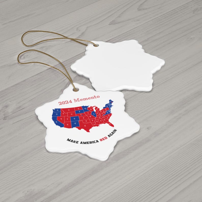 Donald Trump Election Results Map Ceramic Ornament, Unique 2024 ...