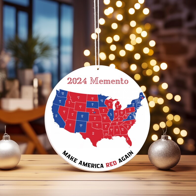 Donald Trump Election Results Map Ceramic Ornament, Unique 2024 ...